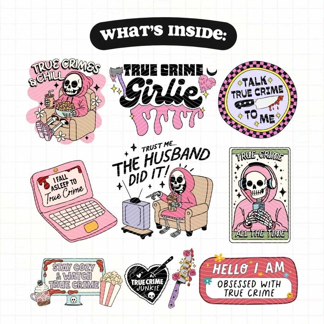 True Crime Lover Bundle (SVG & PNG) — SVG Society | Shop Cute & Trendy ...