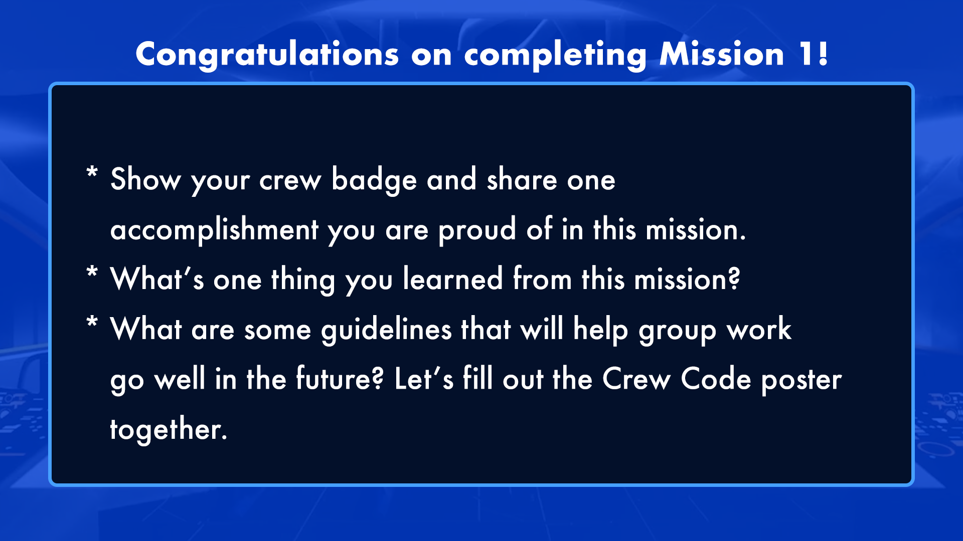 10story Learning - WELCOME - Mission Meeting