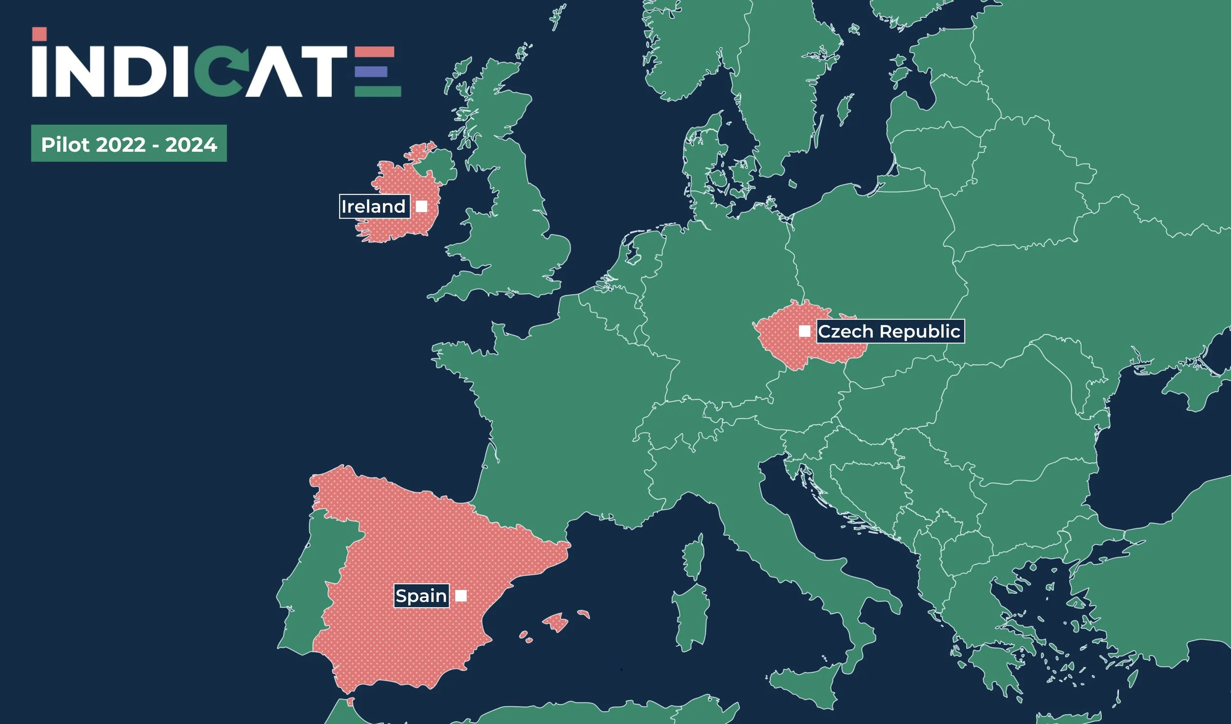 INDICATE Pilot geographical coverage map — INDICATE