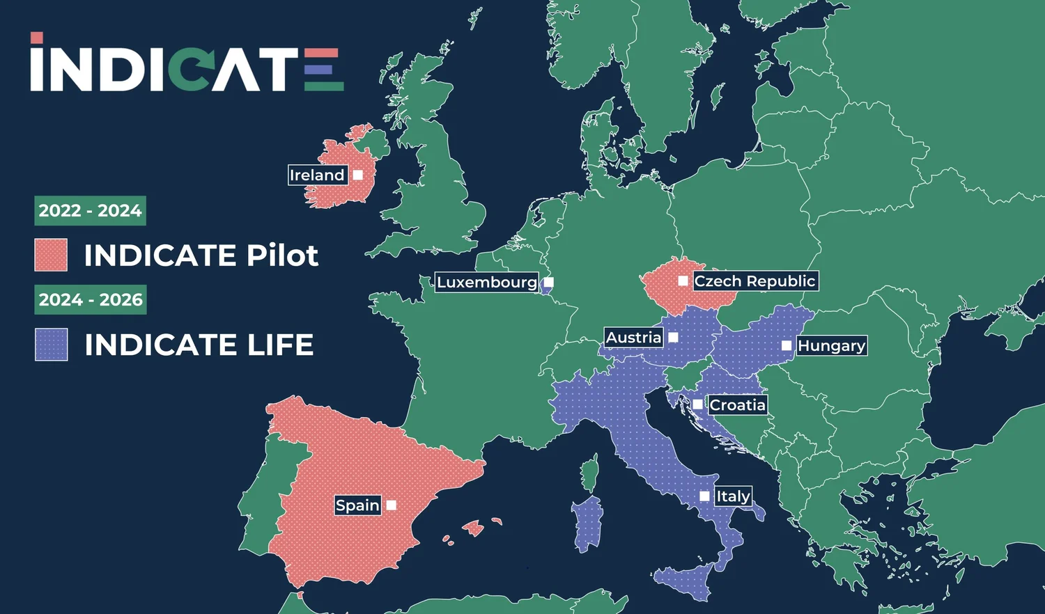 INDICATE geographical coverage map — INDICATE