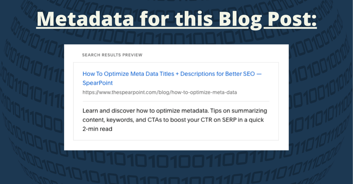 How To Optimize Meta Data Titles + Descriptions for Better SEO — SpearPoint