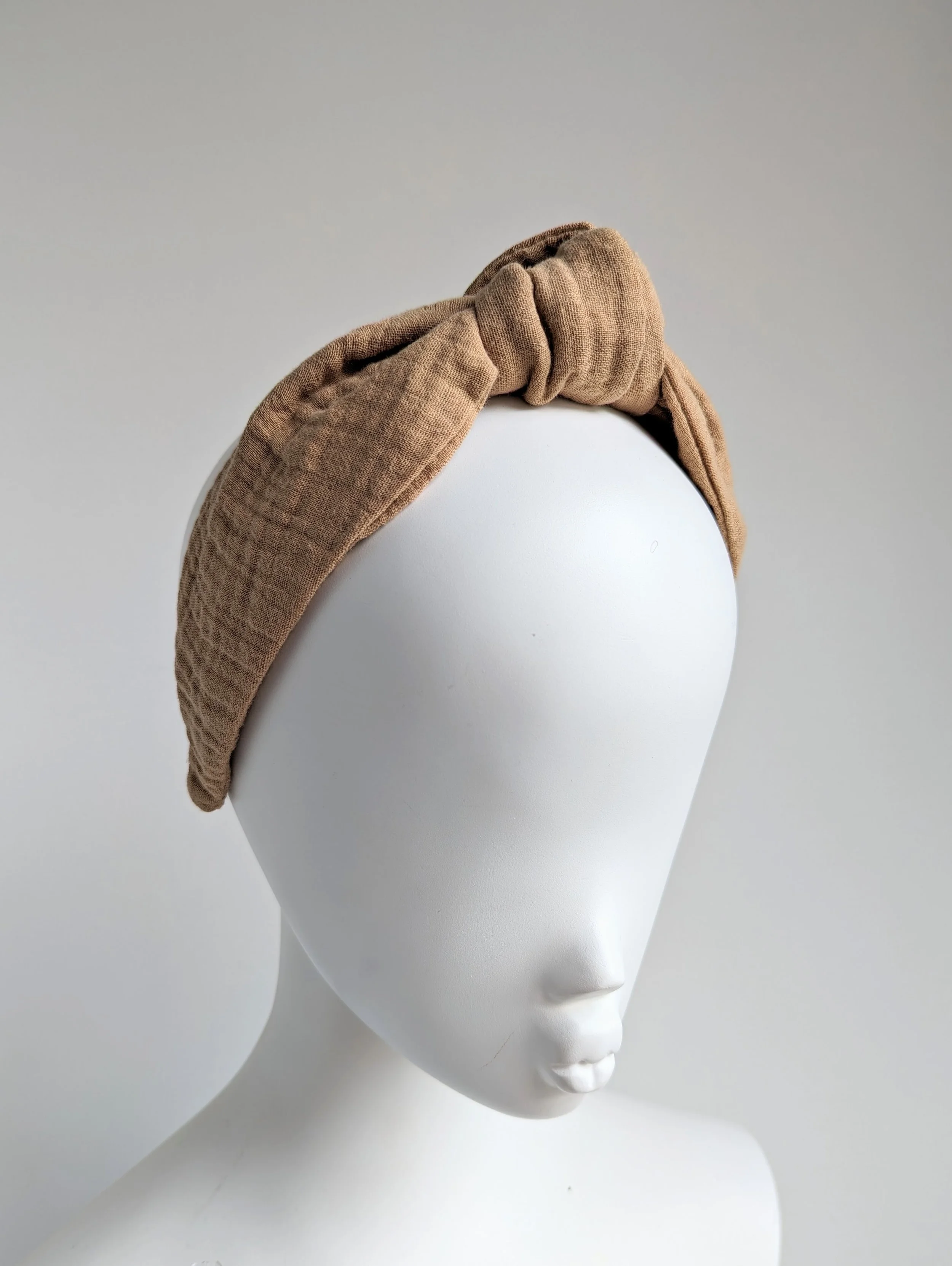Black Cotton Top Knot Alice Band Headband. Beautifuly Bohemian Hair ...