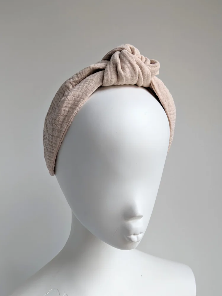 Black Cotton Top Knot Alice Band Headband. Beautifuly Bohemian Hair ...