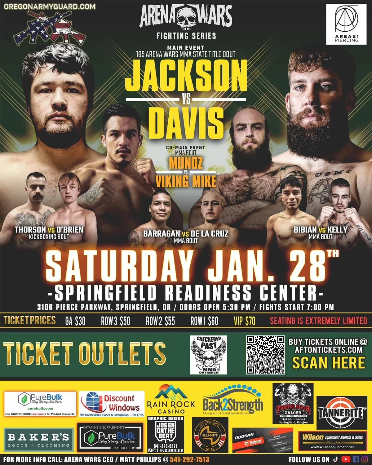 Event Calendar — Arena Wars Fighting Series