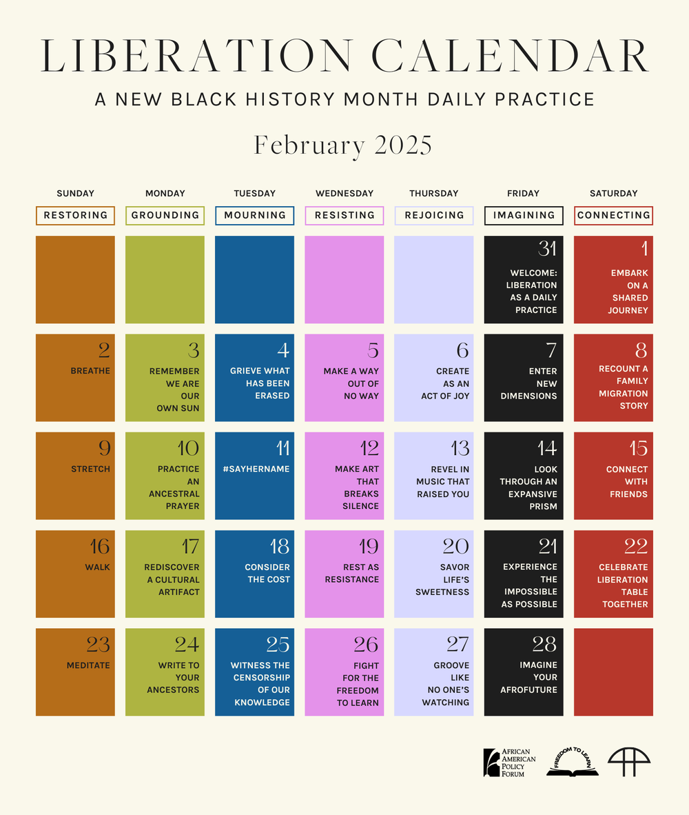 2025 Liberation Calendar — Black Heritage Academy