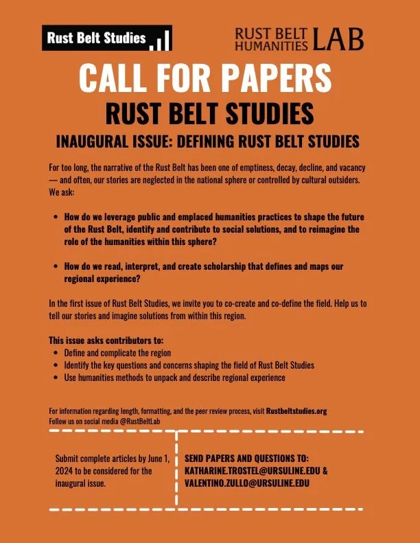 Rust Belt Studies Journal Call for Papers! — Jackson Tucker (Prof. JT)