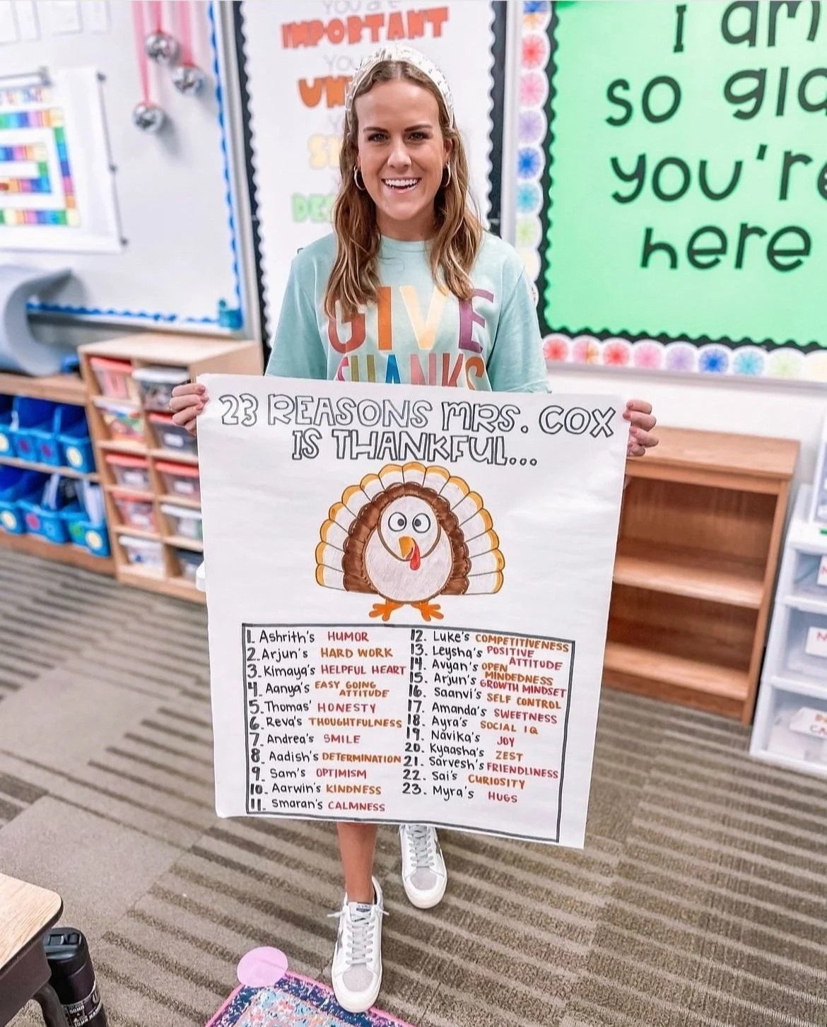 Classroom Thankfulness Poster — Teacher Questions - Advice and Freebies ...