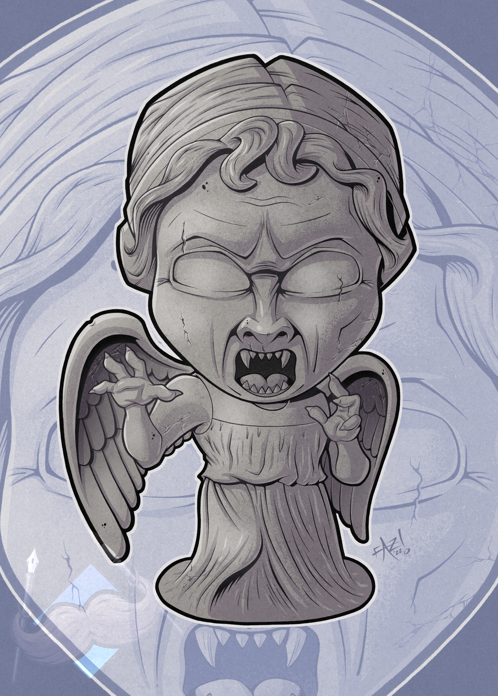 Dr Who Weeping Angels Drawing