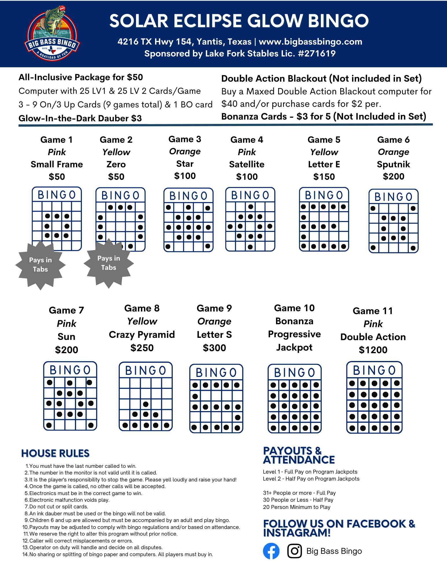 Glow Bingo — Big Bass Bingo