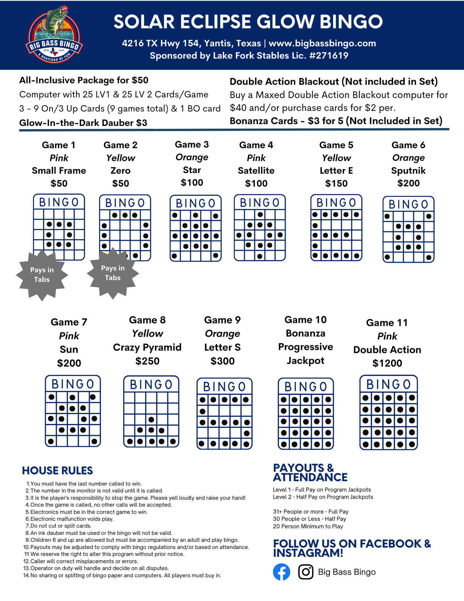 Glow Bingo — Big Bass Bingo