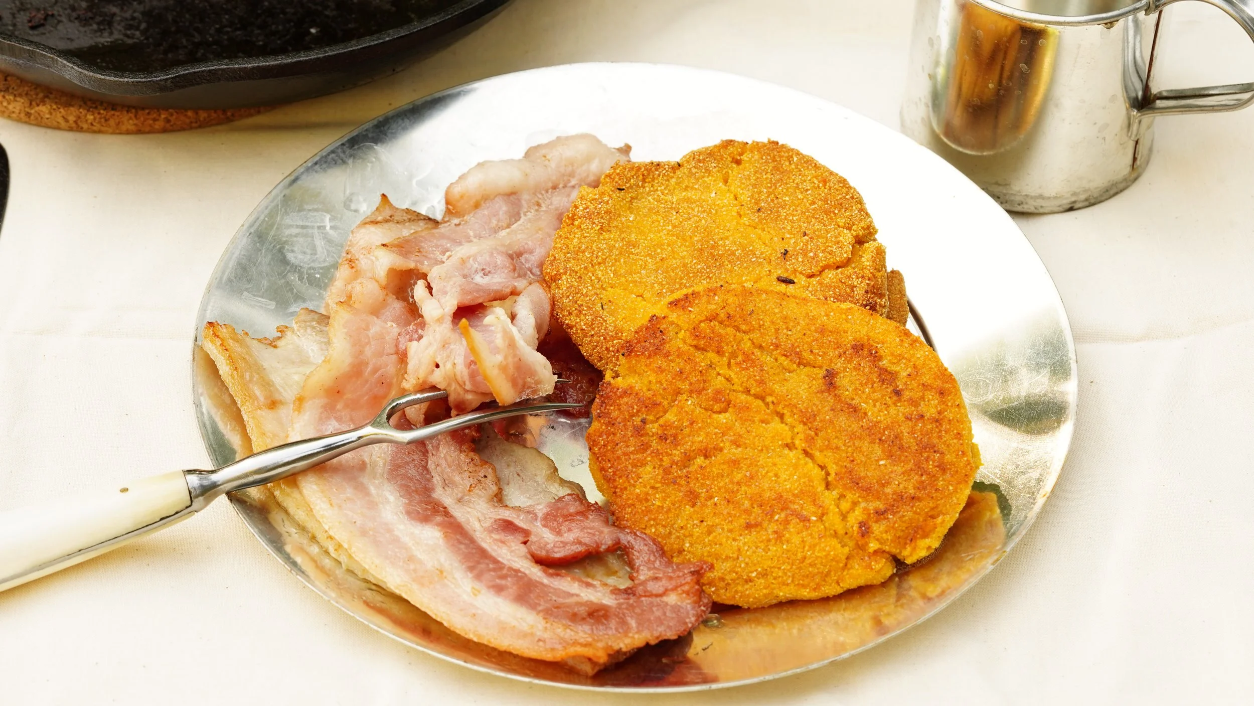 Johnny Cakes and Bacon — Tasting History