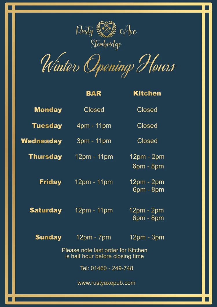 Rusty Axe Stembridge Martock Somerset Country Style Pub with good food ...