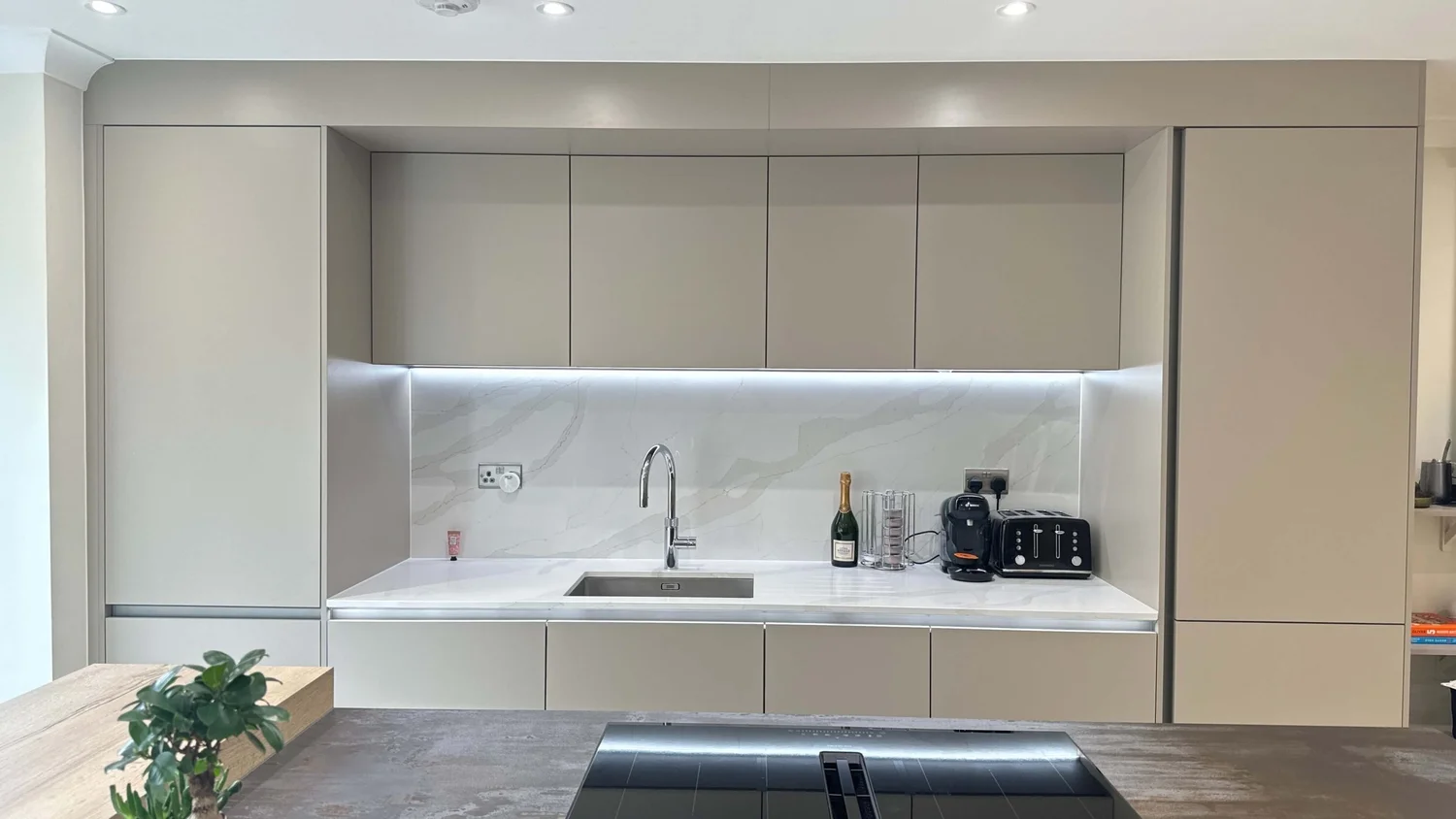 Contemporary Stone Grey Kitchen in Greenwich | BCK Interiors
