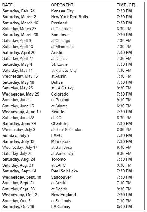 2024 MLS schedule released: 5 Dynamo games to circle on your calendar ... 2024 MLS schedule released: 5 Dynamo games to circle on your calendar ...