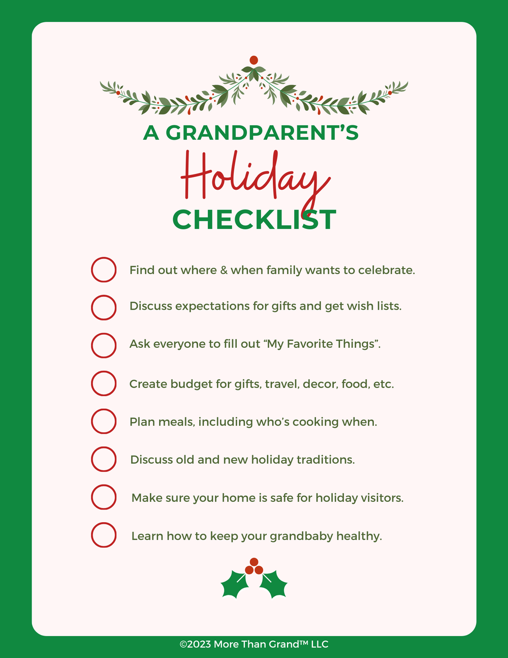 Christmas Planning Checklist for Grandparents: Holidays w/Grandkids ...