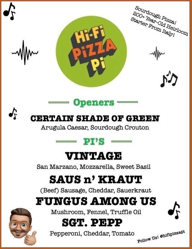 Menus — Hi-Fi PiZZA Pi
