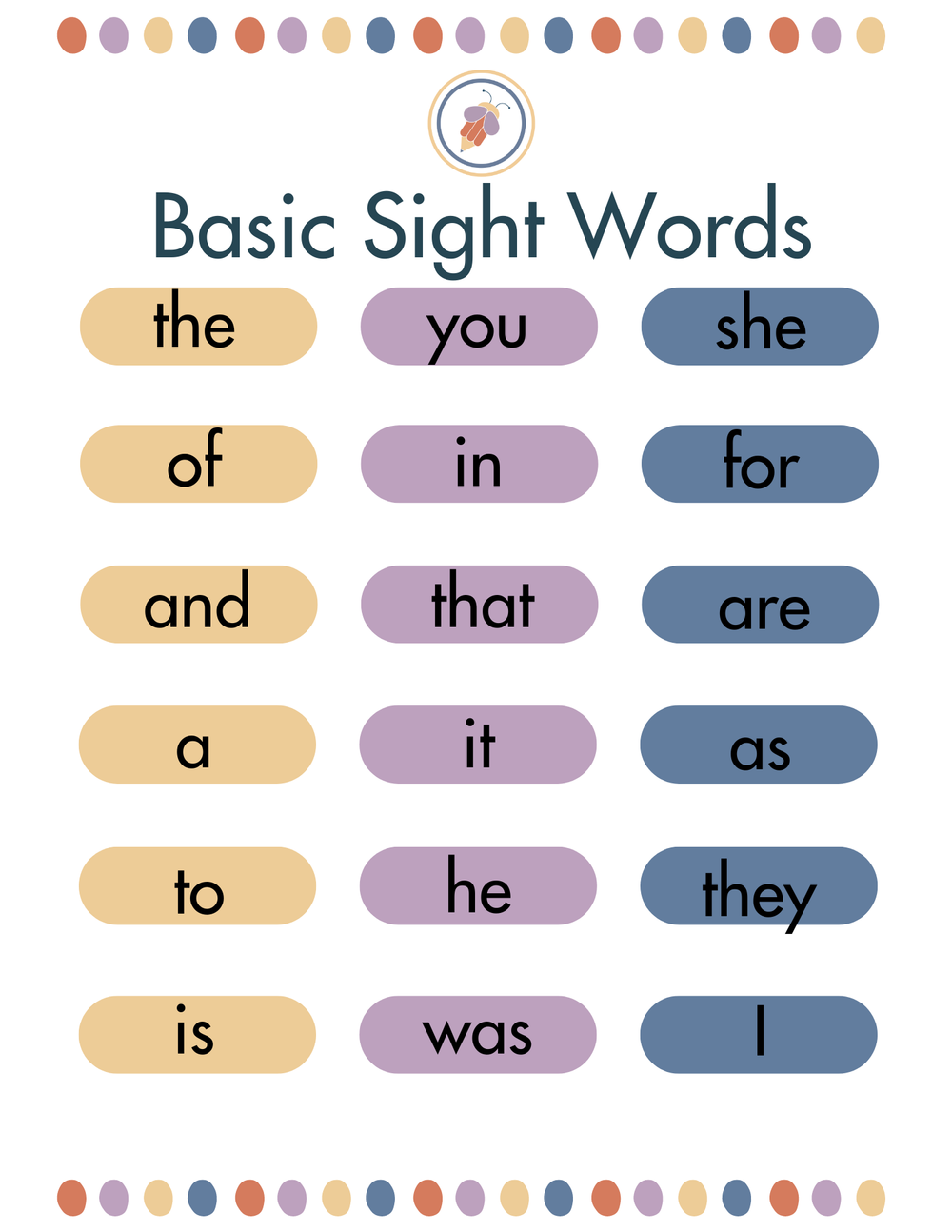 Kindergarten Sight Words — For Littles
