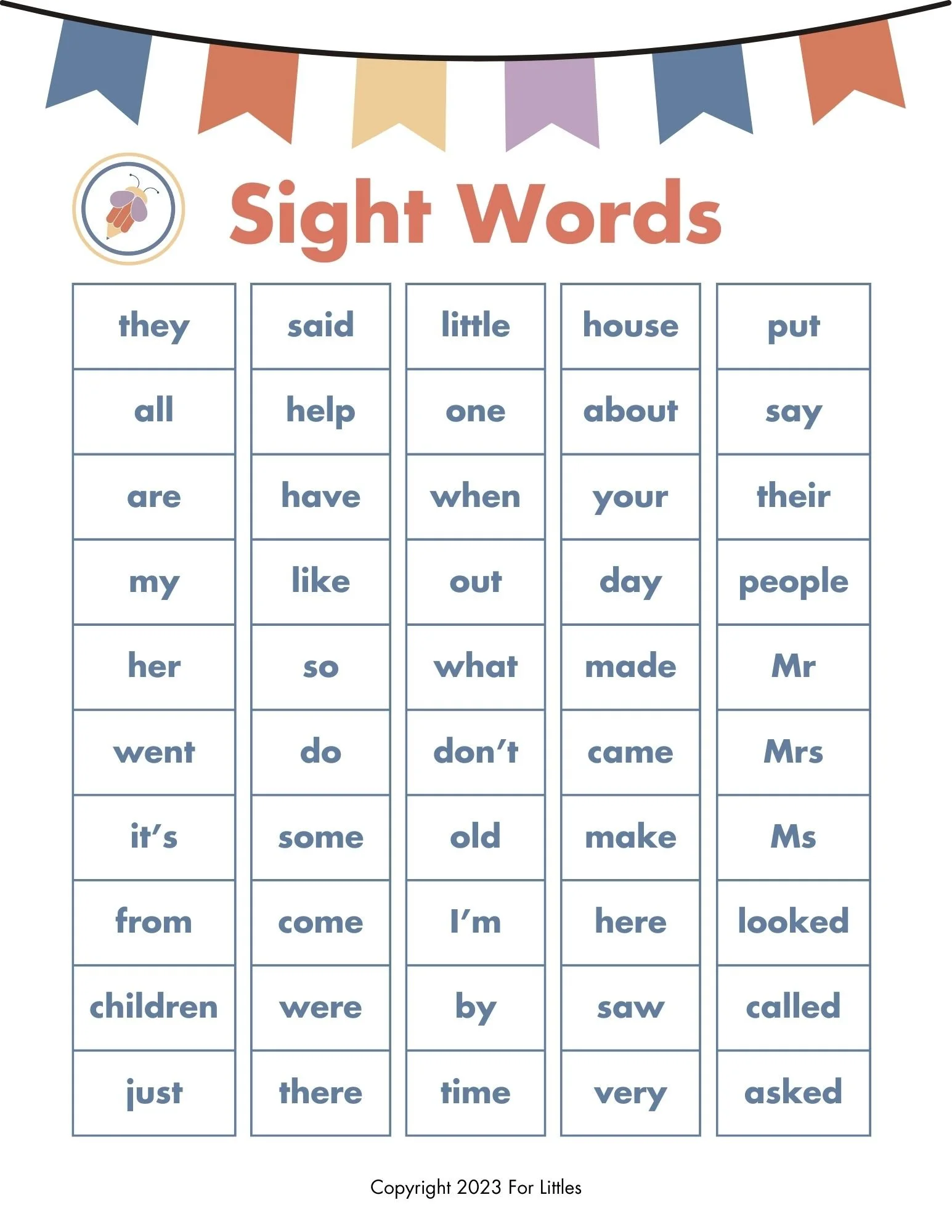 Empower young readers with our collection of sight words. These high ...
