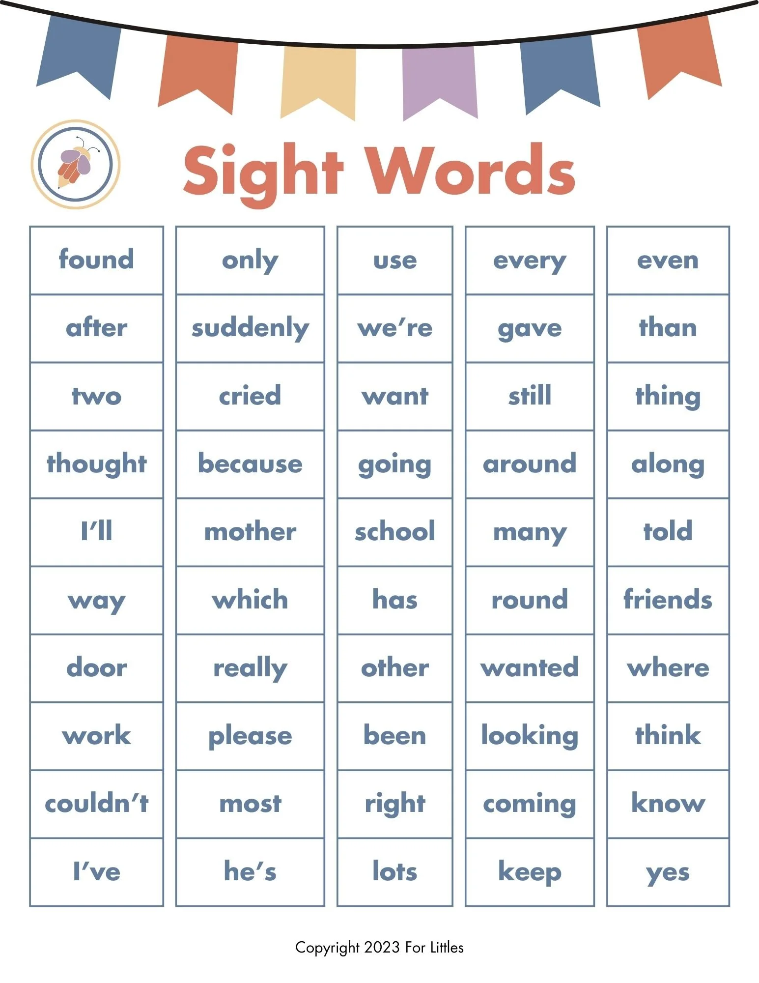 Empower young readers with our collection of sight words. These high ...