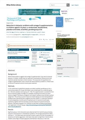 Improving child behaviour with omega 3 | Think Through Nutrition