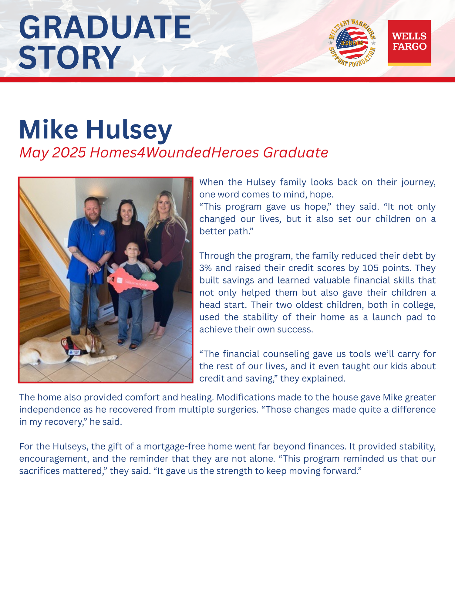 Mike Hulsey — Military Warriors Support Foundation