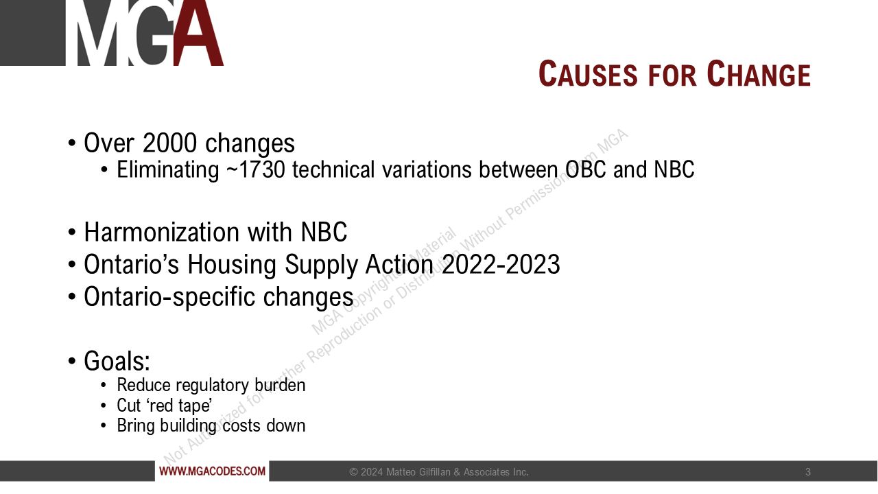 2024 OBC Part 3 Changes Presentation — Matteo Gilfillan & Associates Inc.