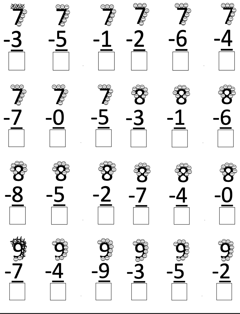 Subtraction 1-10 with counters — Smart Visual Learners