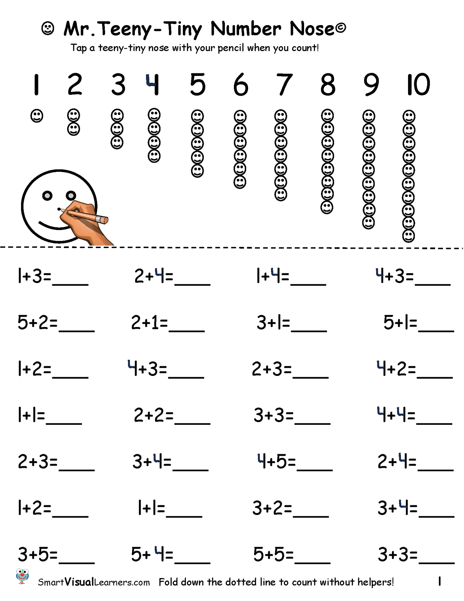 Addition 0-20 with number line — Smart Visual Learners