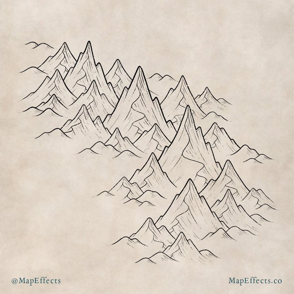 How to Draw Mountains on Your Fantasy Map — Map Effects