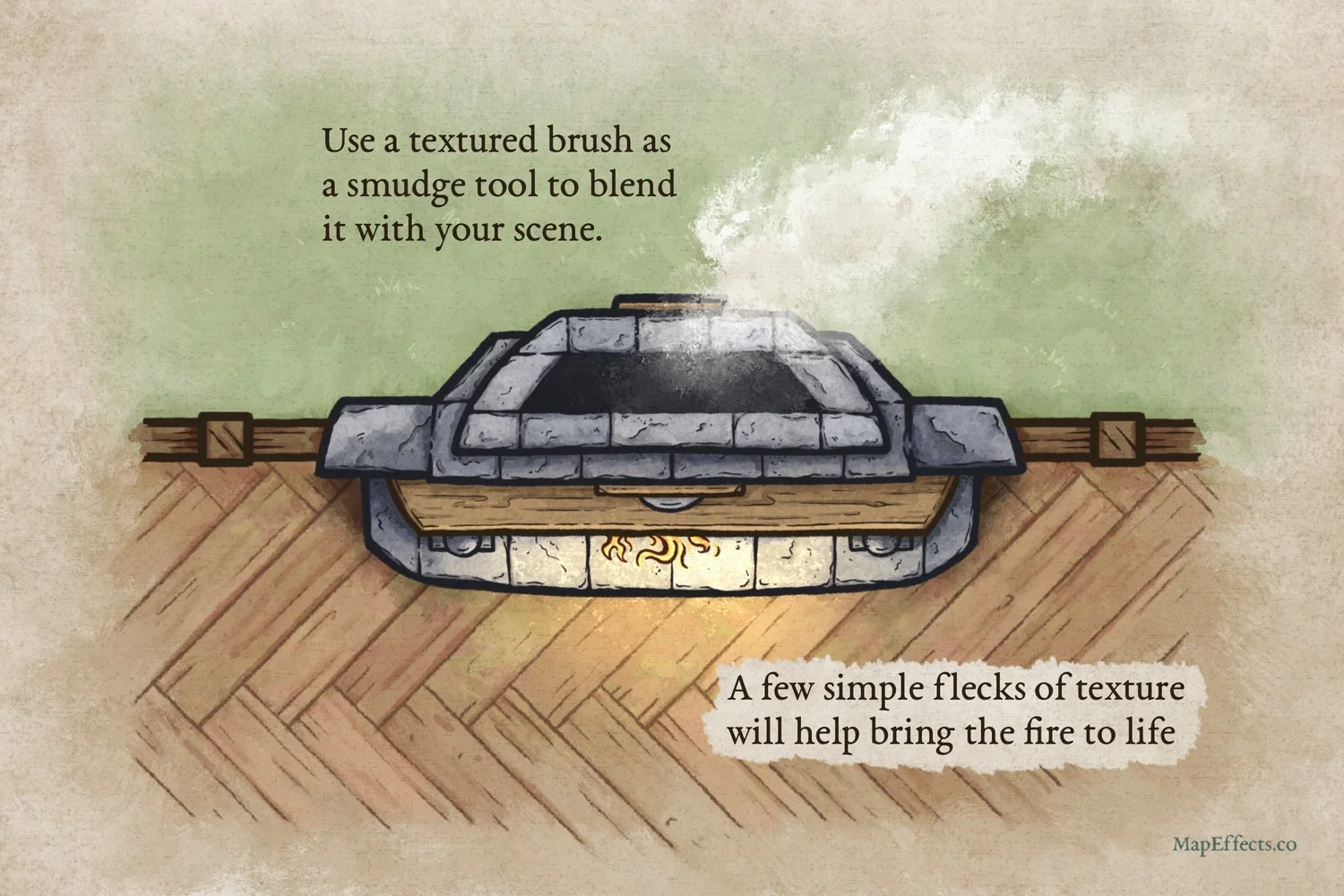 How to Draw a Fireplace on an RPG Interior Map — Map Effects