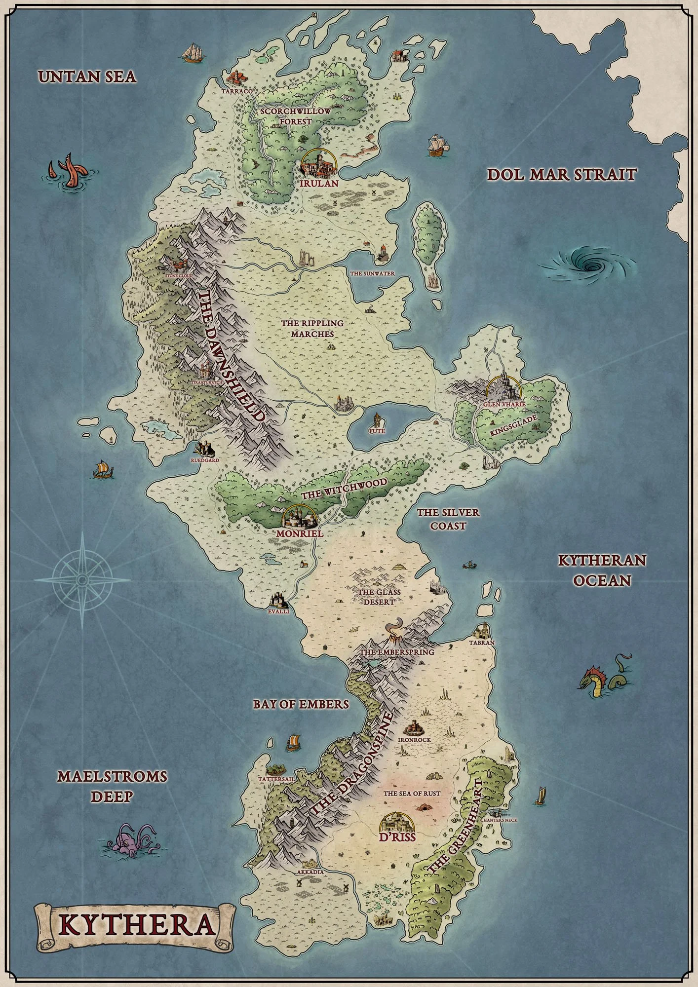 Kythera - Elliot Crosby | Created with The Fantasy Map Builder — Map Effects