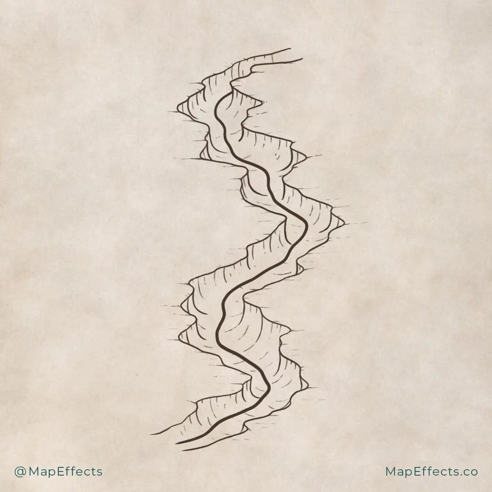 How to Draw Simple Canyons on Your Fantasy Map — Map Effects