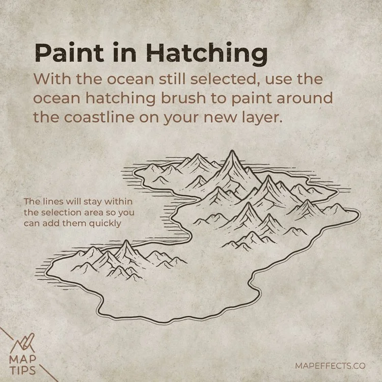Easy Way to Add Ocean Hatching to Your Fantasy Maps — Map Effects
