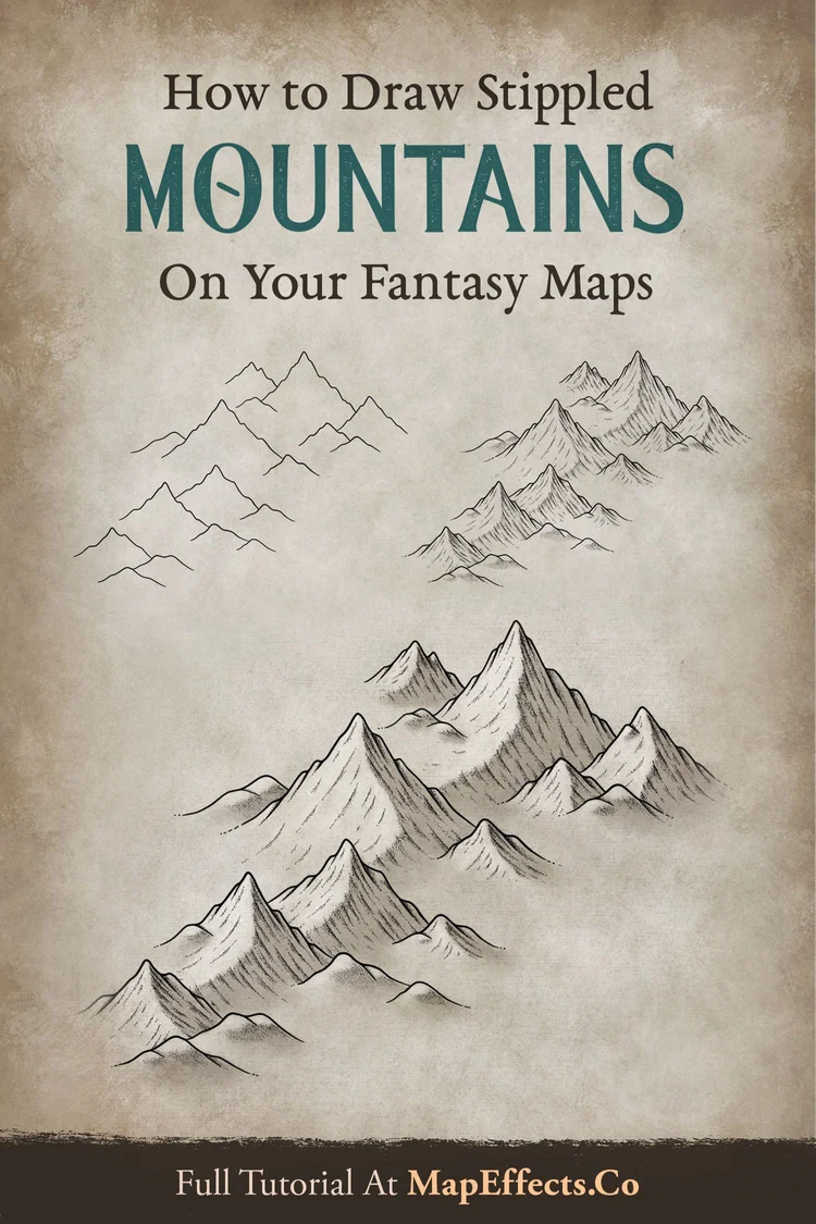 How to Draw Stippled Mountains On Your Fantasy Maps — Map Effects