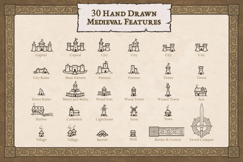 Medieval Icons for the Fantasy Map Builder — Map Effects