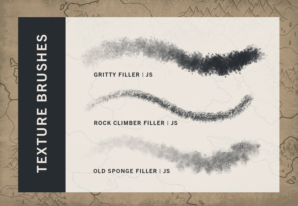 Modern Map Maker Essential Brushes for Procreate & Photoshop — Map Effects