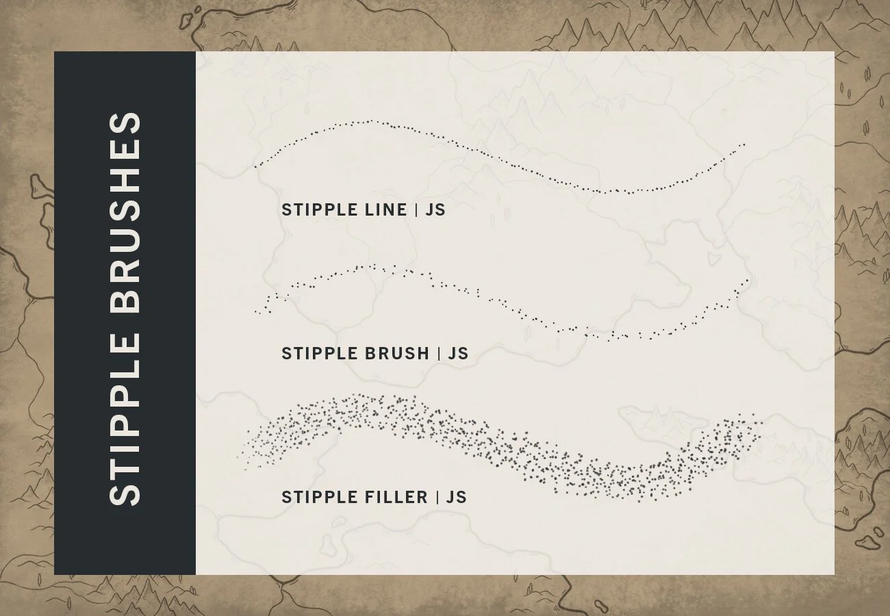 Modern Map Maker Essential Brushes for Procreate & Photoshop — Map Effects