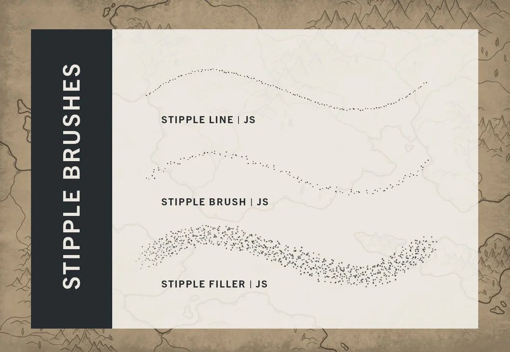 Modern Map Maker Essential Brushes for Procreate & Photoshop — Map Effects