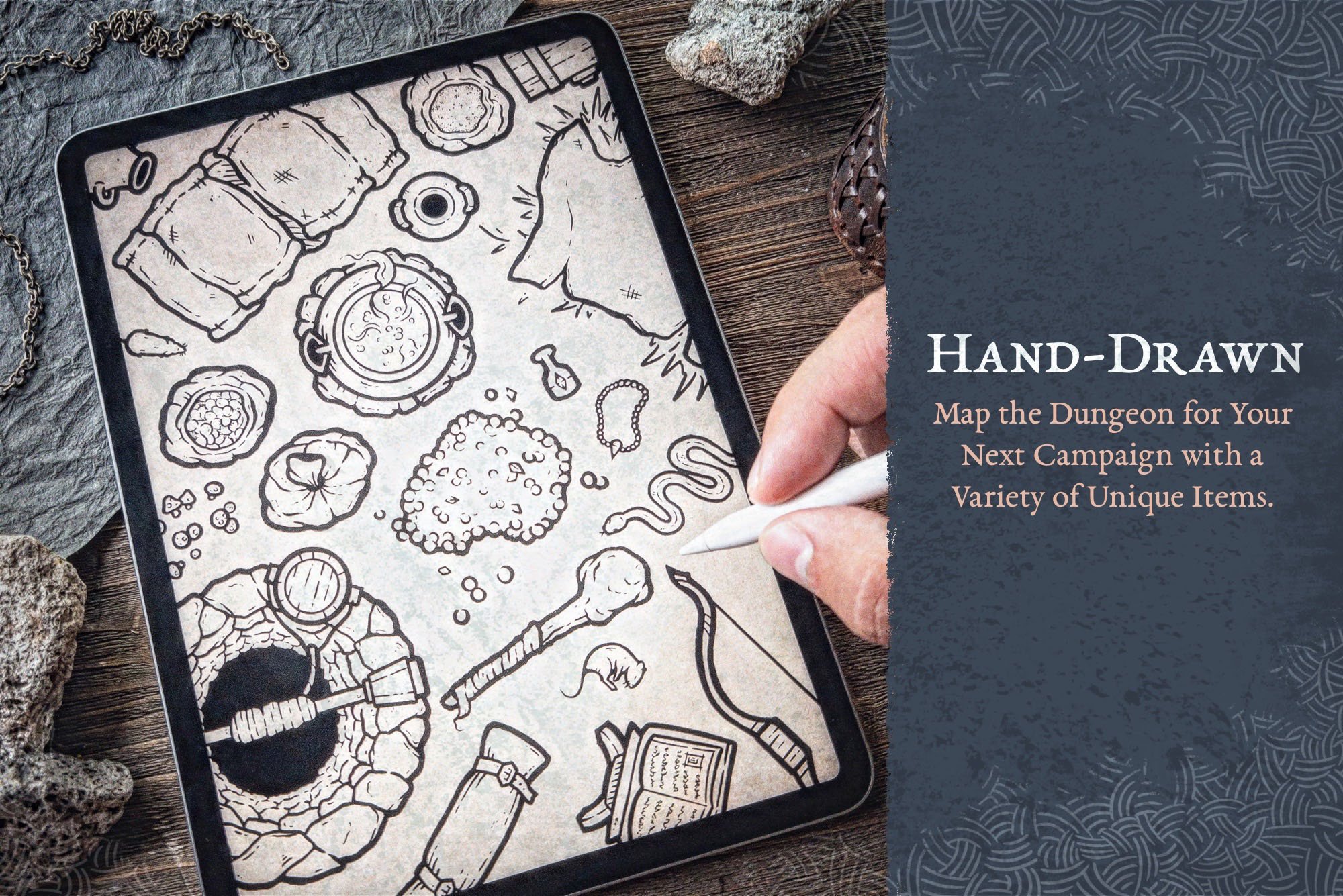 Hand Drawn Dungeon Map