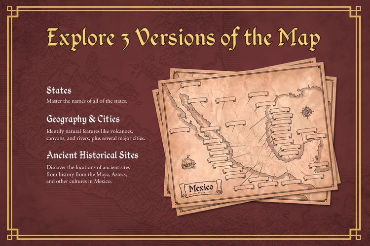 Mexico Hand Drawn Fillable Map for Homeschooling — Map Effects