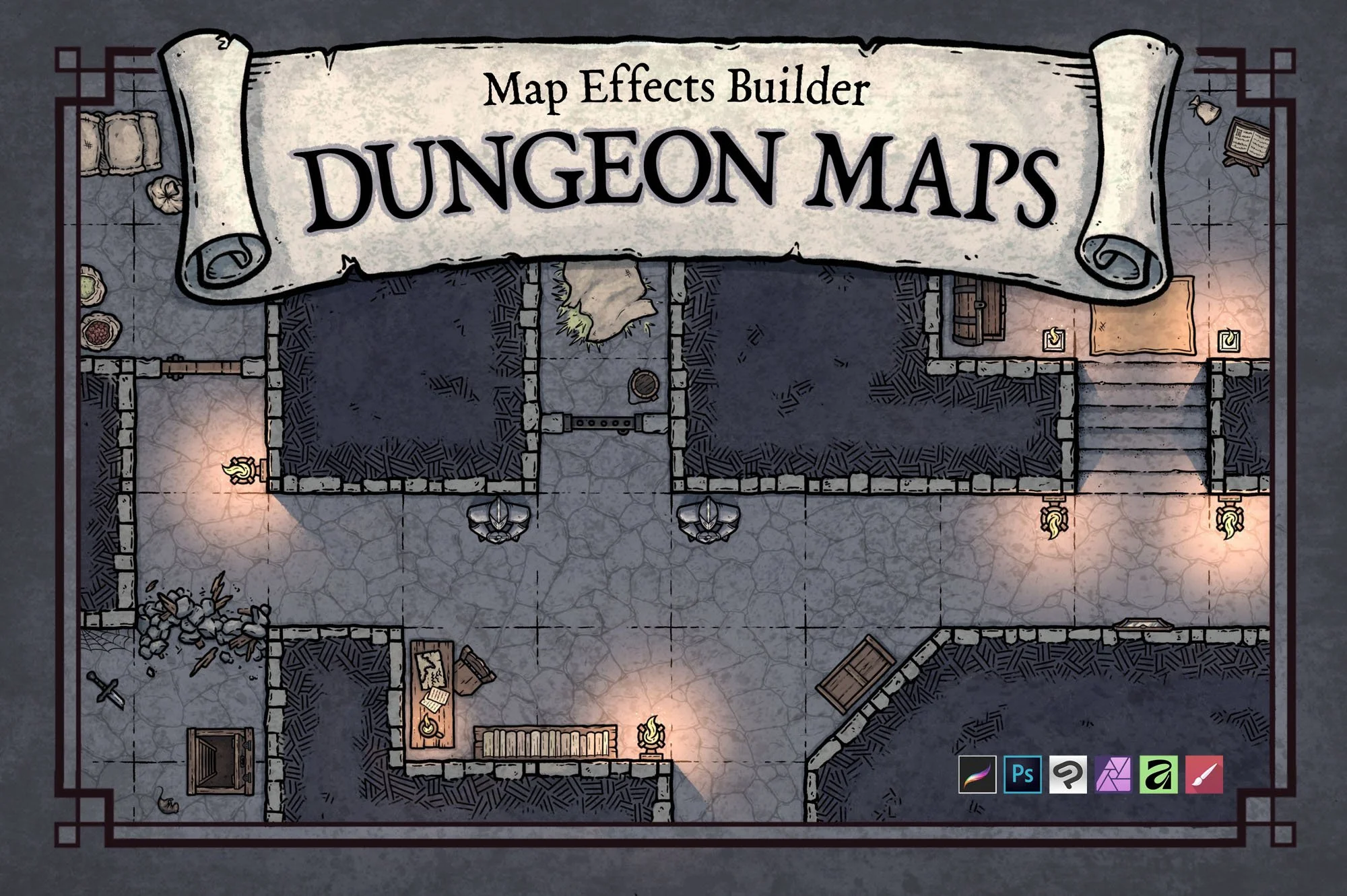 How to Draw Rough Stone Walls on Your Dungeon Maps — Map Effects