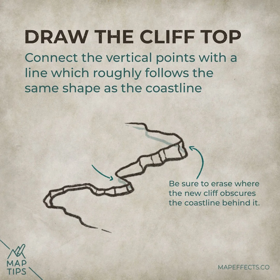 How to Draw Cliffs on the Coastline of Your Fantasy Maps — Map Effects