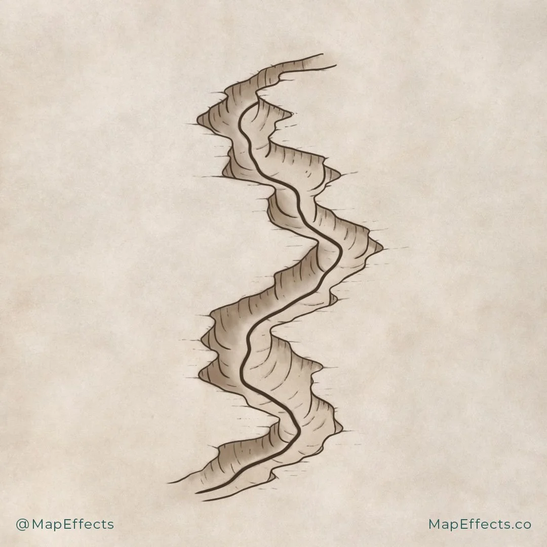 How to Draw Simple Canyons on Your Fantasy Map — Map Effects