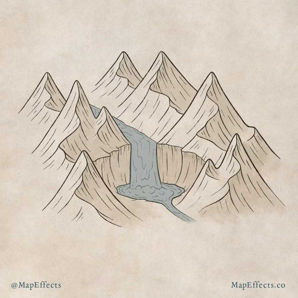How to Draw Waterfalls on Your Fantasy Maps — Map Effects