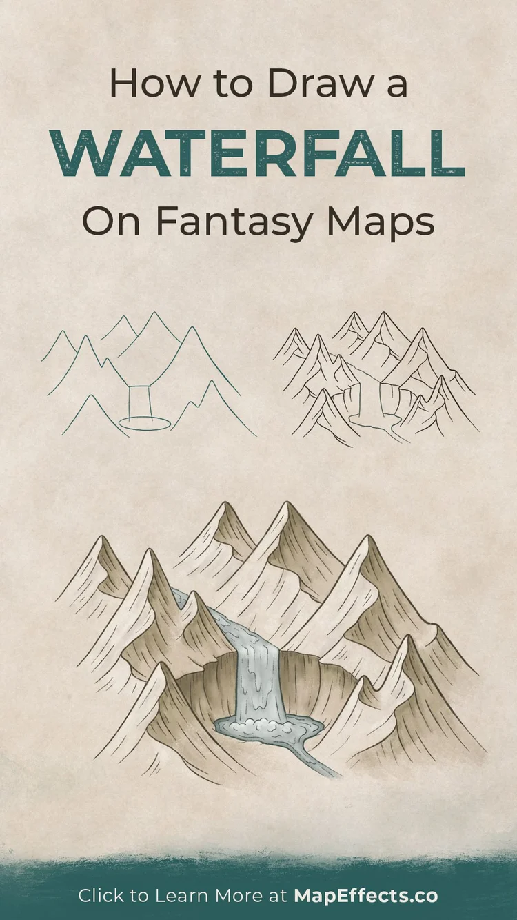How to Draw Waterfalls on Your Fantasy Maps — Map Effects