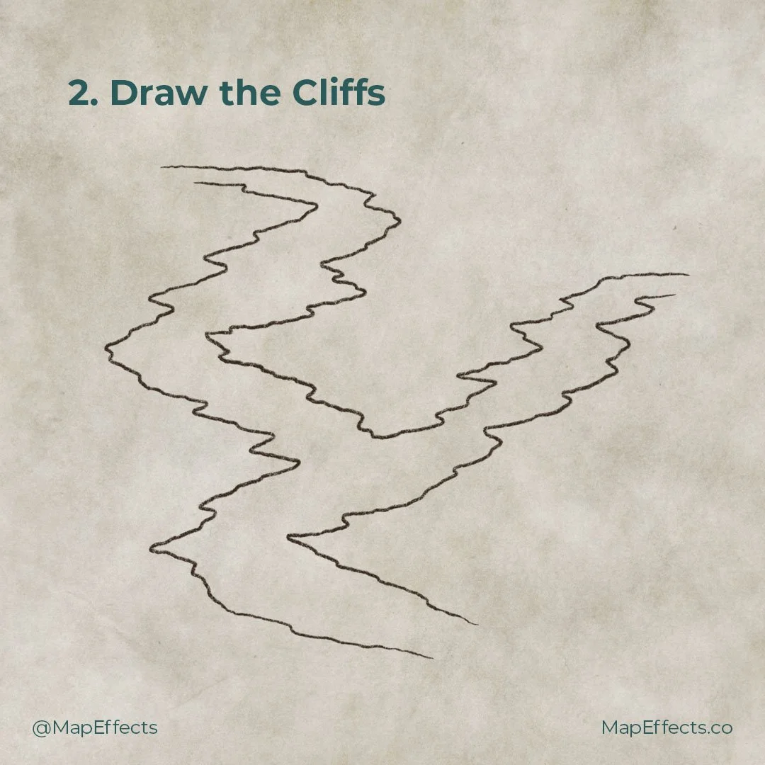 How to Draw Canyons on Your Fantasy Maps — Map Effects