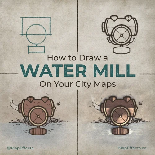 How to Draw a Waterwheel on Your City Maps — Map Effects