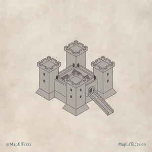 How to Draw an Isometric Castle Icon On Your Fantasy Map — Map Effects