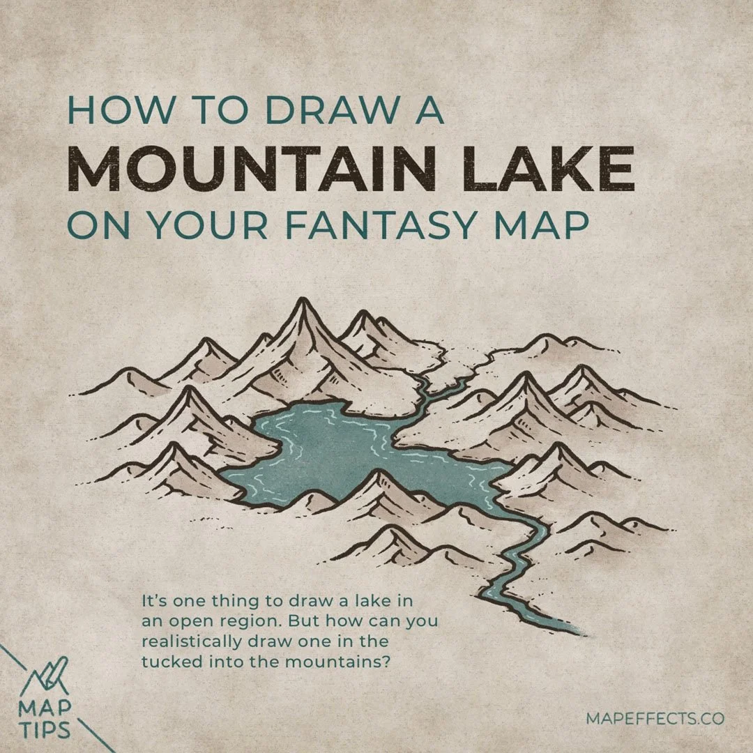 How to Draw a Lake in the Mountains on Your Fantasy Maps — Map Effects