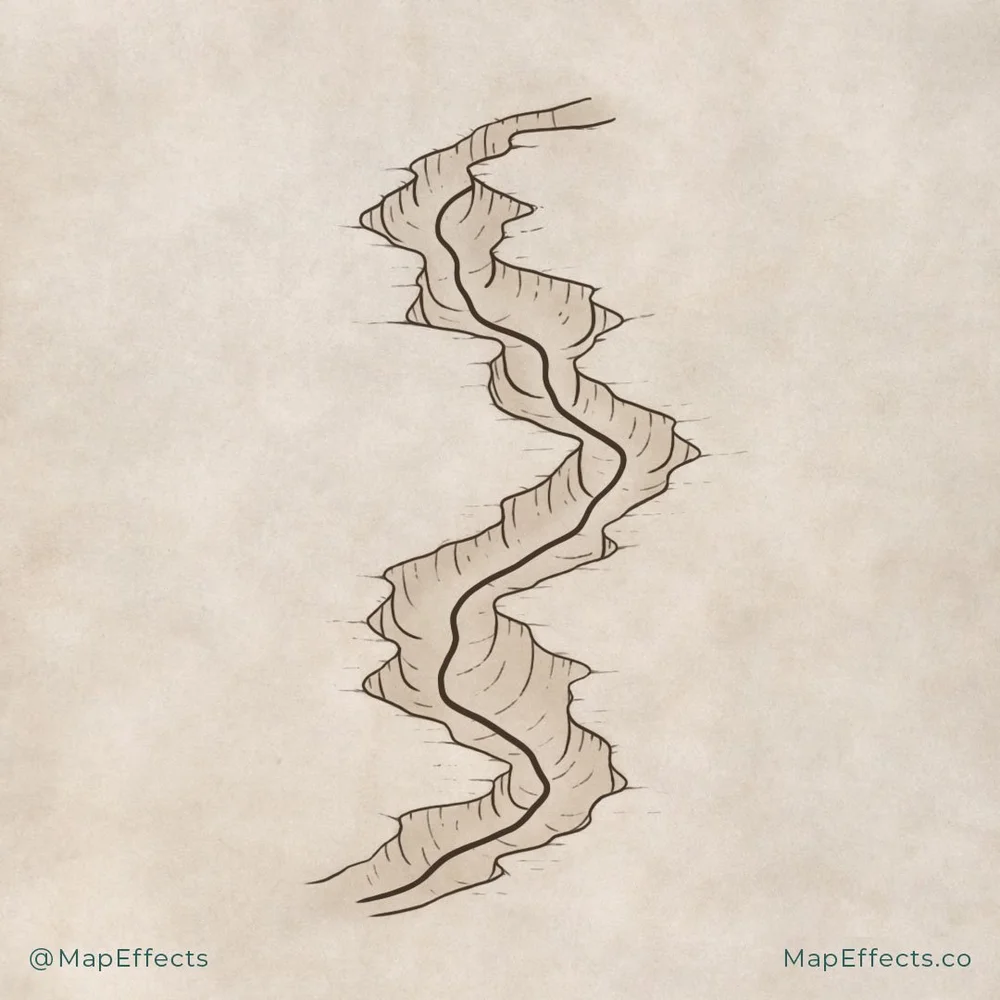 How to Draw Simple Canyons on Your Fantasy Map — Map Effects